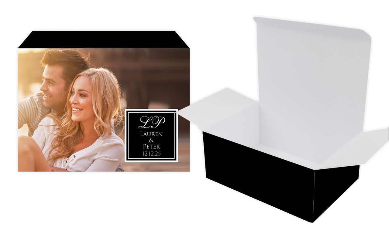 A Photo With Square Wedding Personalised Tuck Gift Box