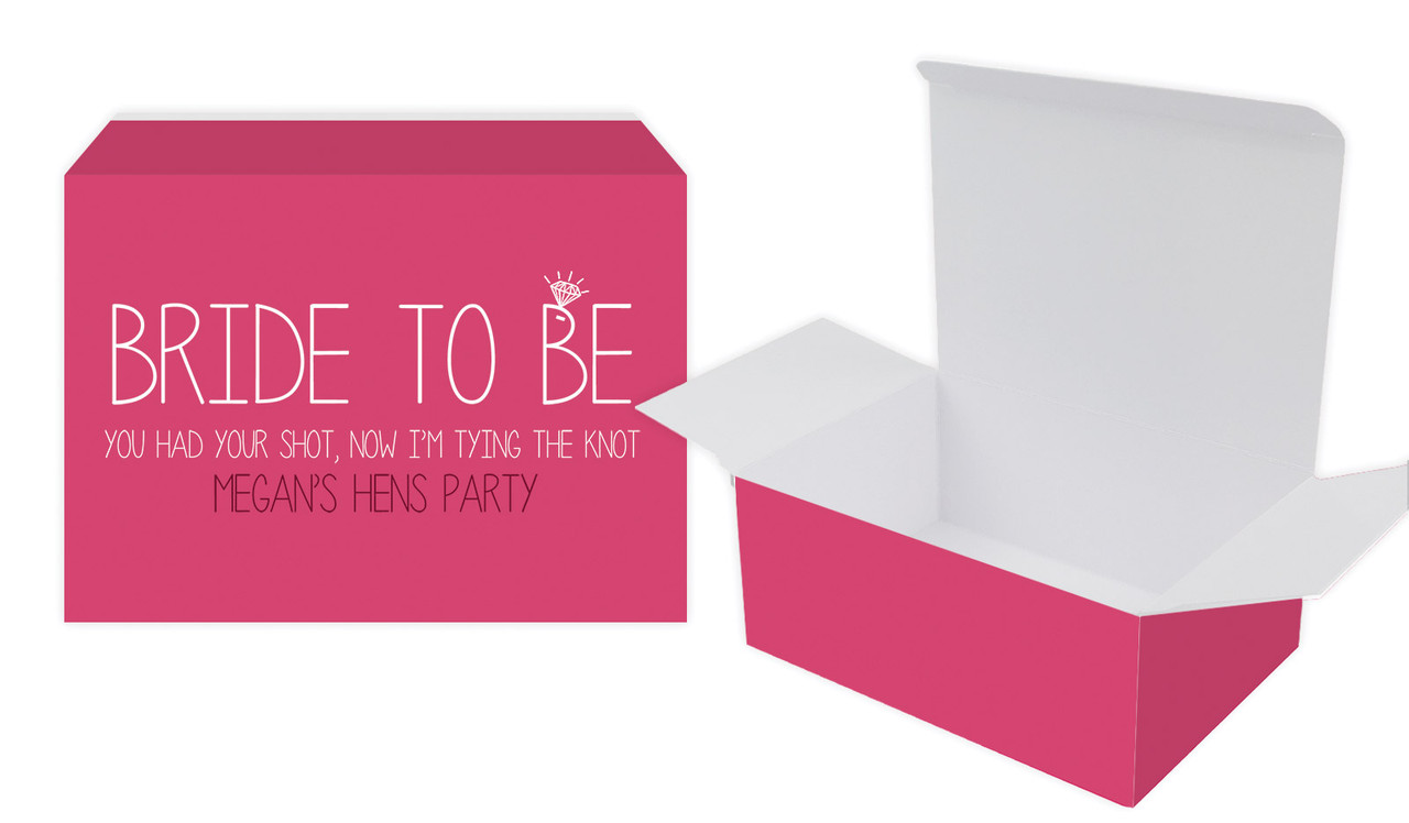 Bride To Be Hens Night Personalised Tuck Gift Box