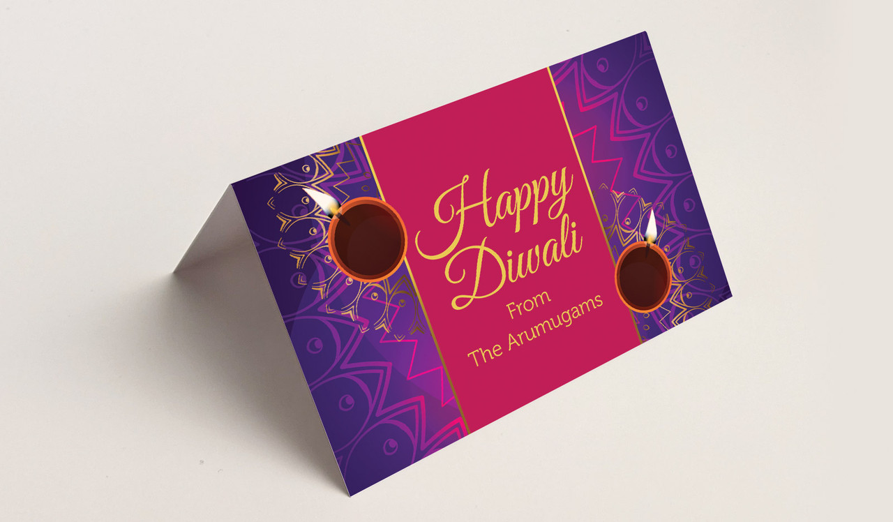 Bold Stripe Diwali Place Cards With Guest Names