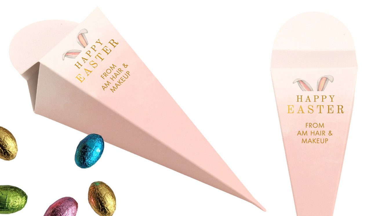 Blush Bunny Ears Personalised Easter Carrot Box
