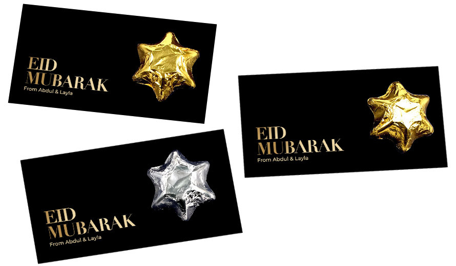 Black Personalised Eid Star Card