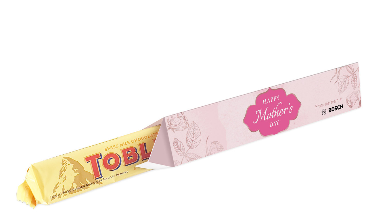 Rose Gold And Pink Personalised Toblerone Bar Box For Mother's Day