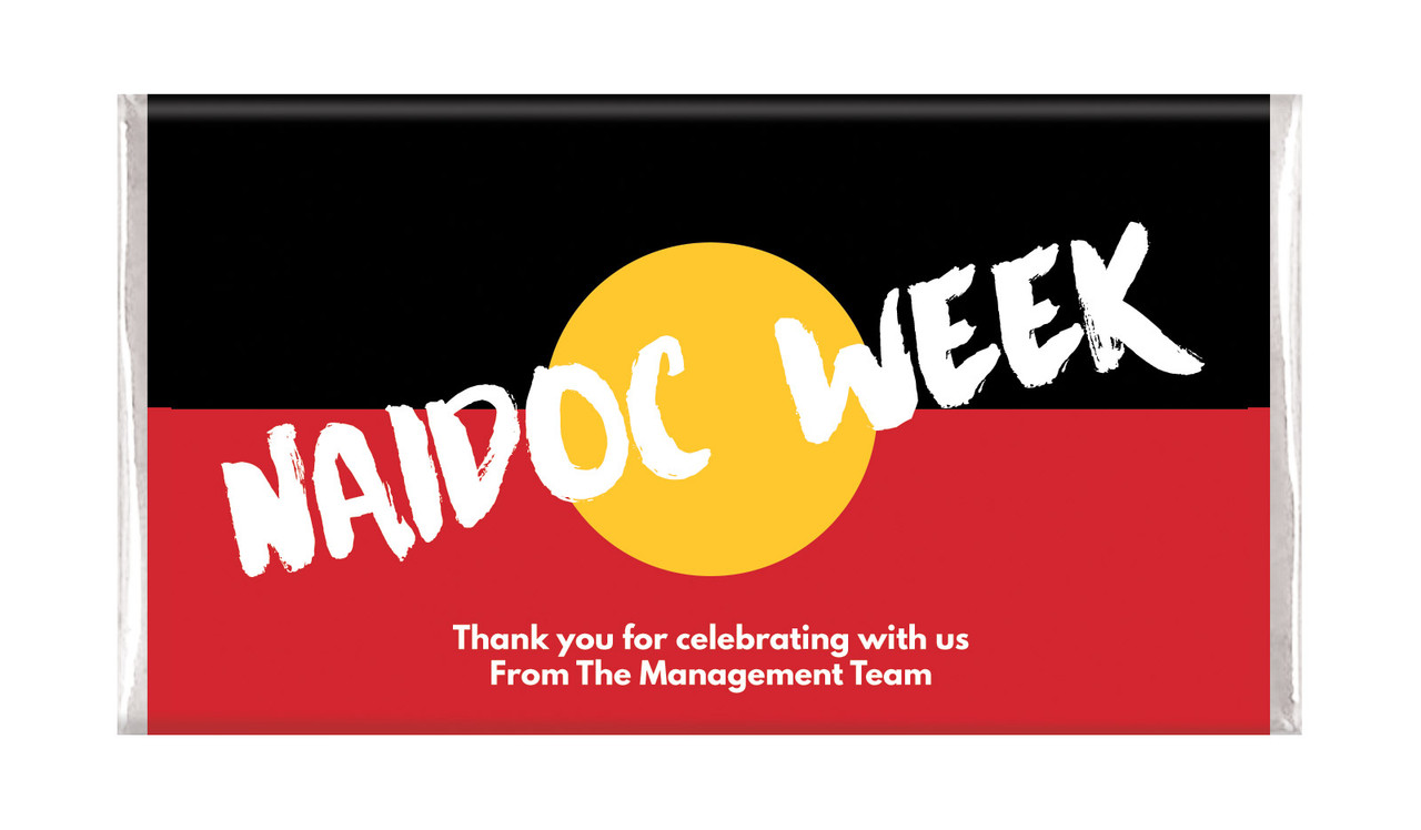 Aboriginal Flag NAIDOC Week Personalised Chocolate Bars