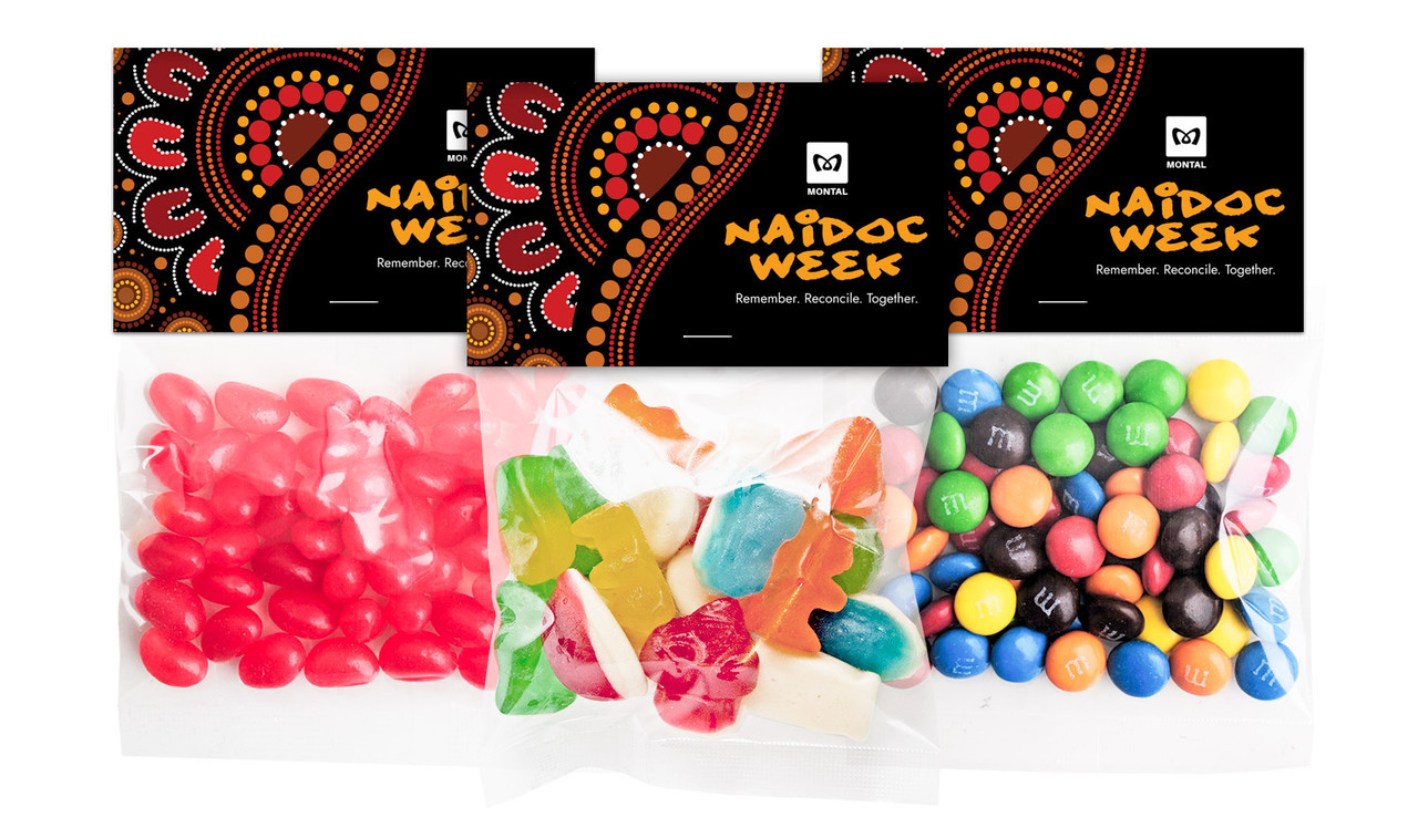 Earth Colours National NAIDOC Week Personalised Lolly Bag With Topper