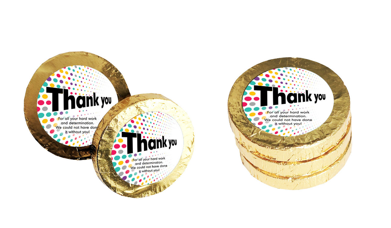 Dynamic Dots Thank You Chocolate Coins (Gold Or Silver)