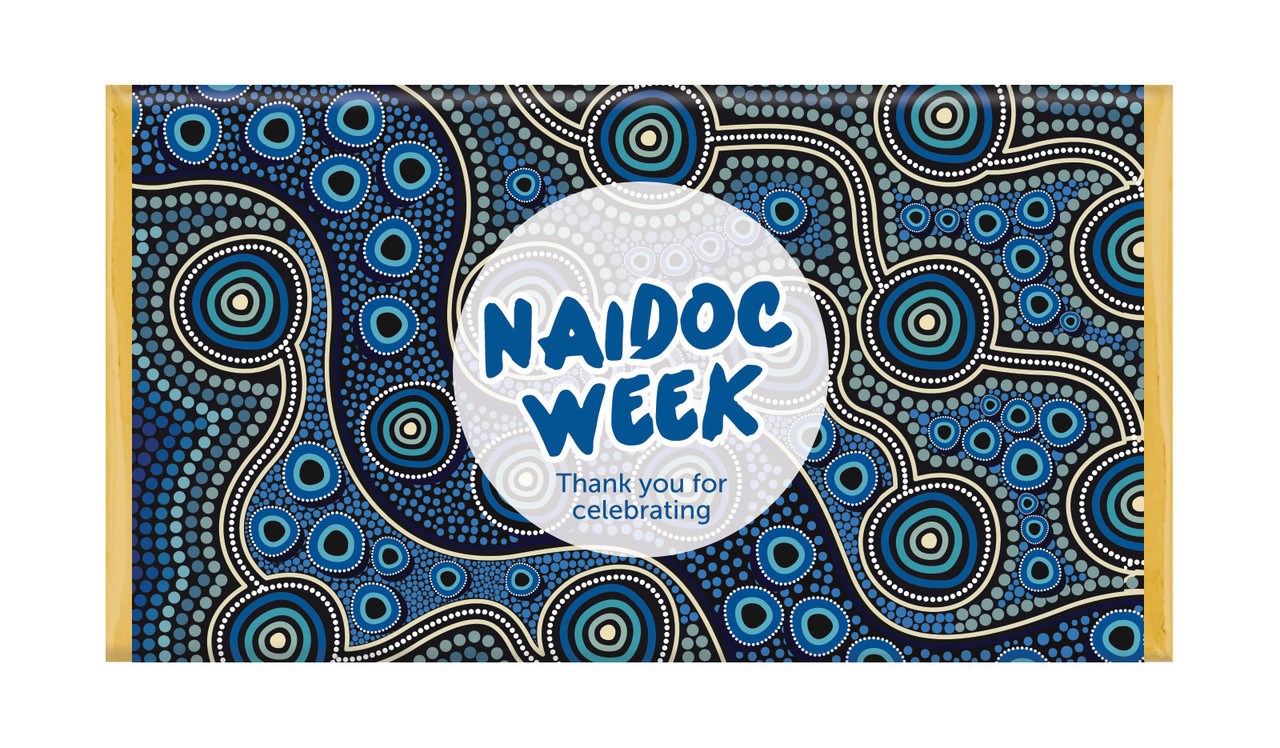 Blue NAIDOC Week Personalised Chocolate Bars
