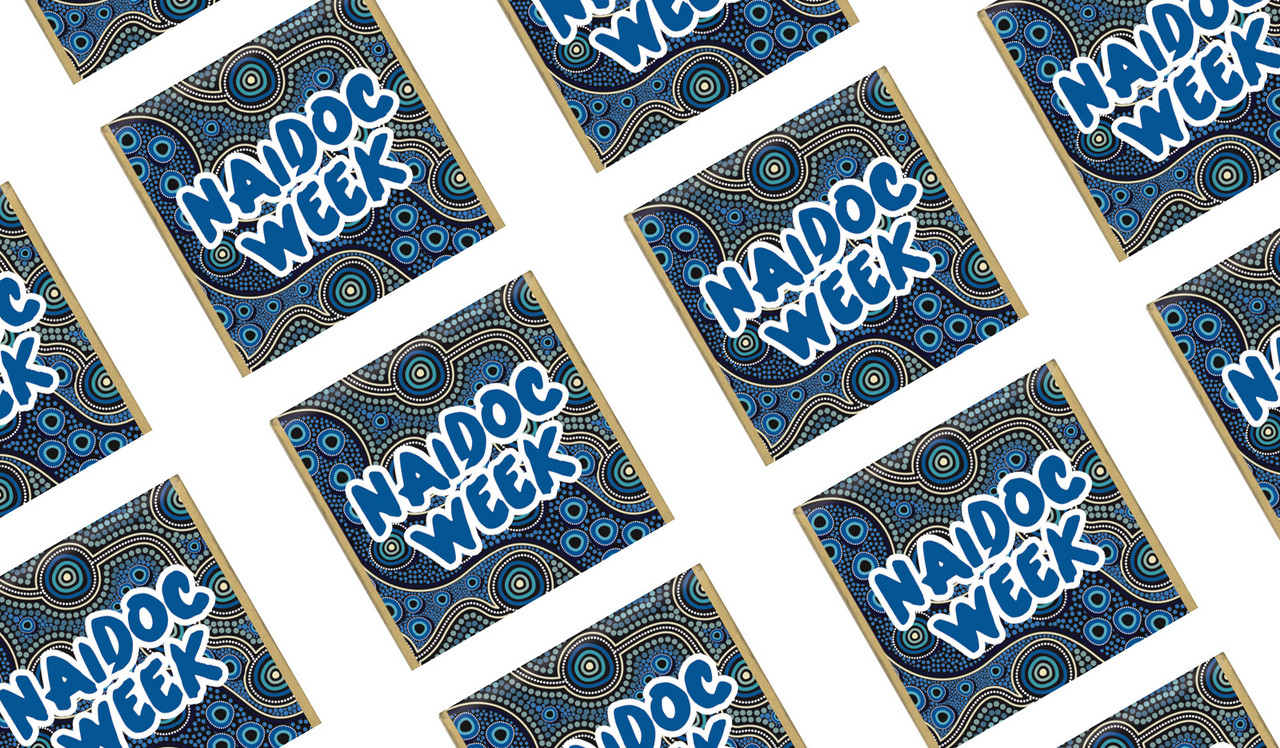 Blue NAIDOC Week Personalised Mini Chocolates