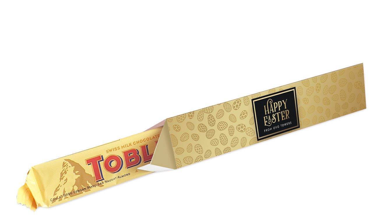 Bold Gold Easter Personalised Toblerone Bar Box