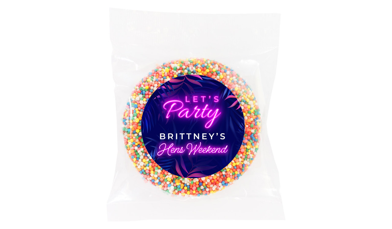 Neon Hens Night Personalised Chocolate Freckle