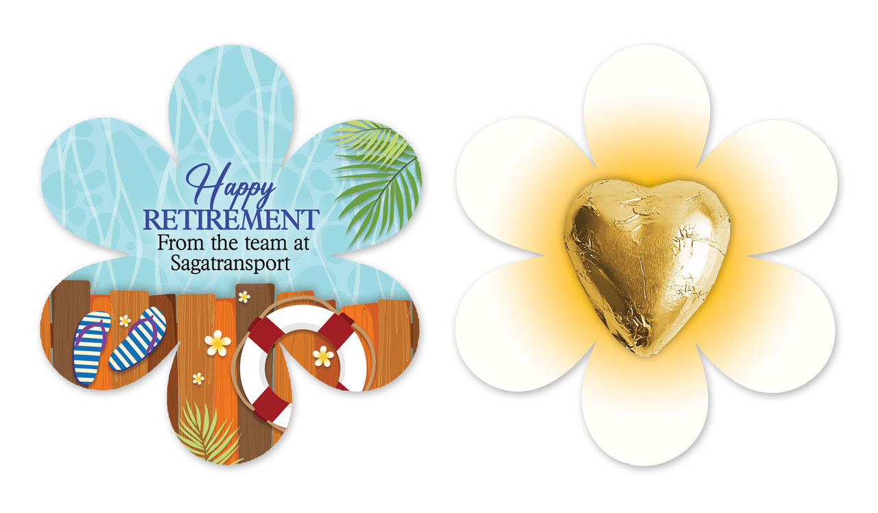 Custom Poolside Retirement Flower Card