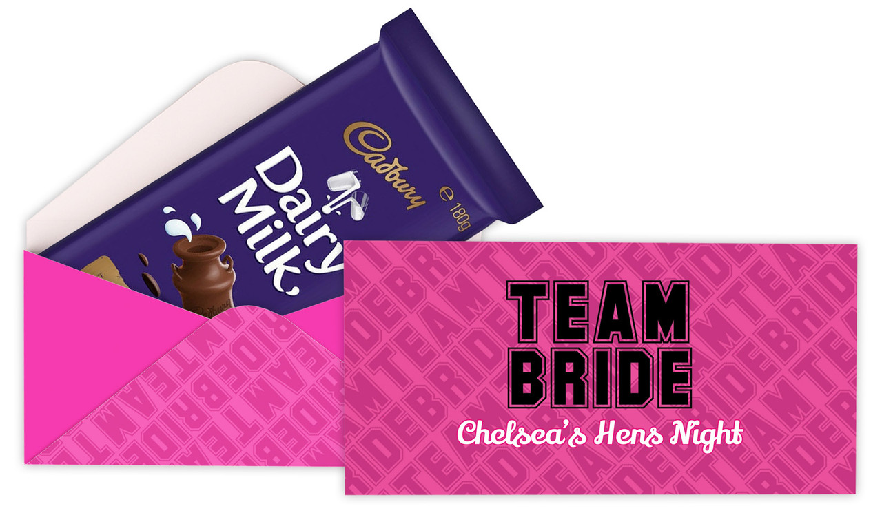 Team Bride Hens Night Personalised Cadbury Bar Box (Box Only)