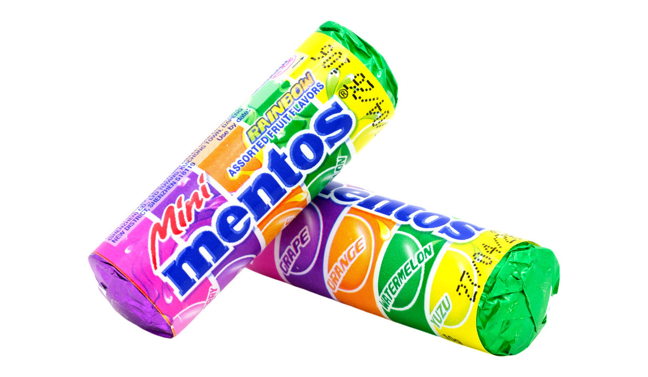 Branded Mini Mentos 10g Lolly Rolls
