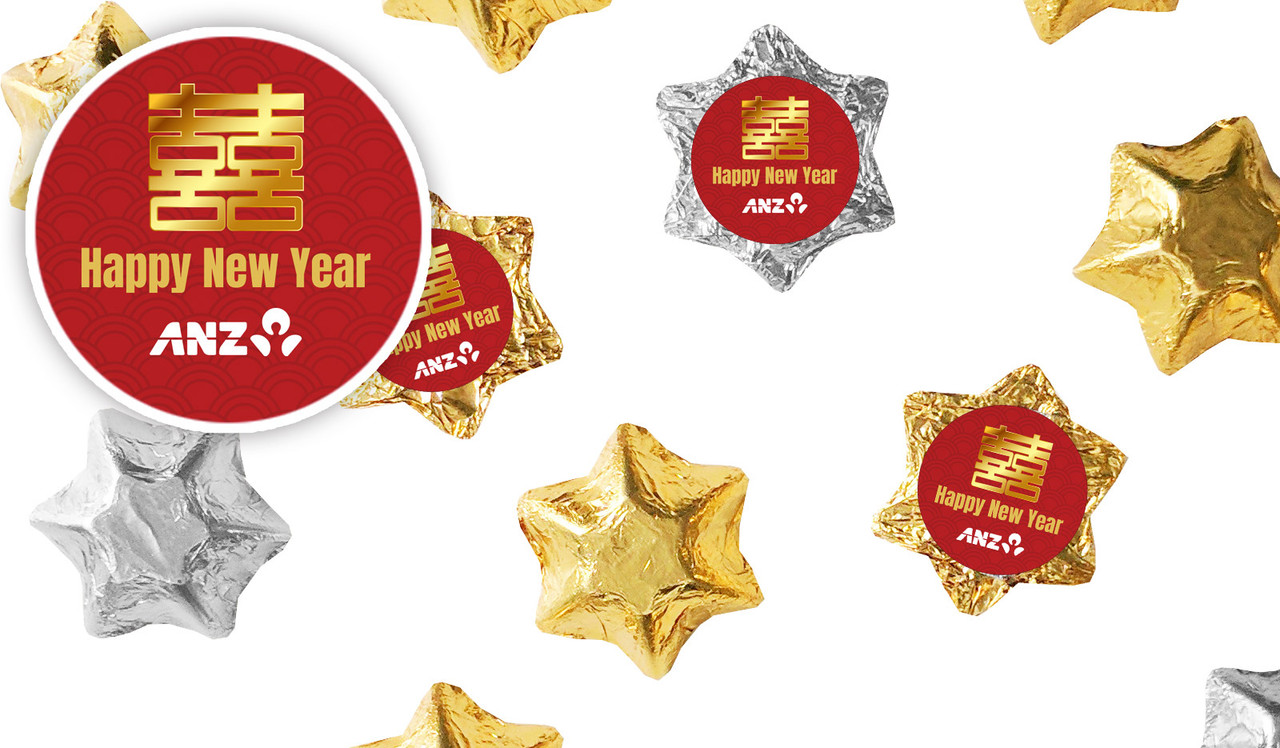 Double Happiness Chinese New Year Chocolate Stars