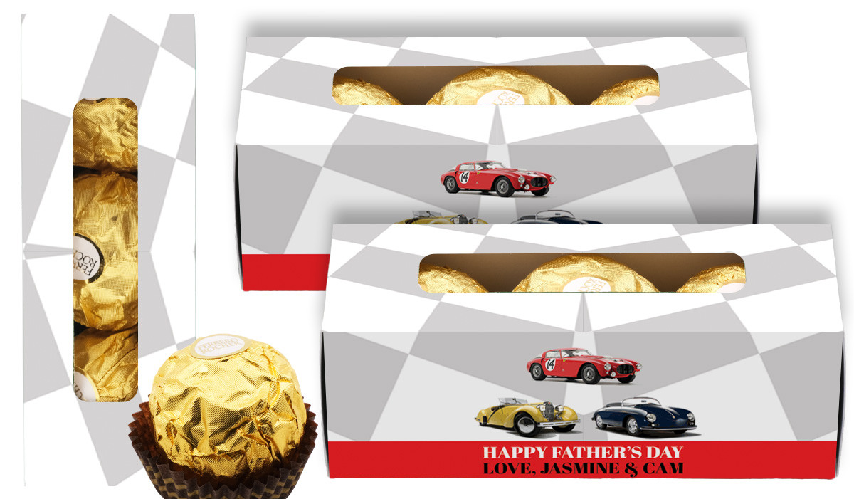Cars Of Yesteryear Fathers Day Personalised Ferrero Rocher Gift Box
