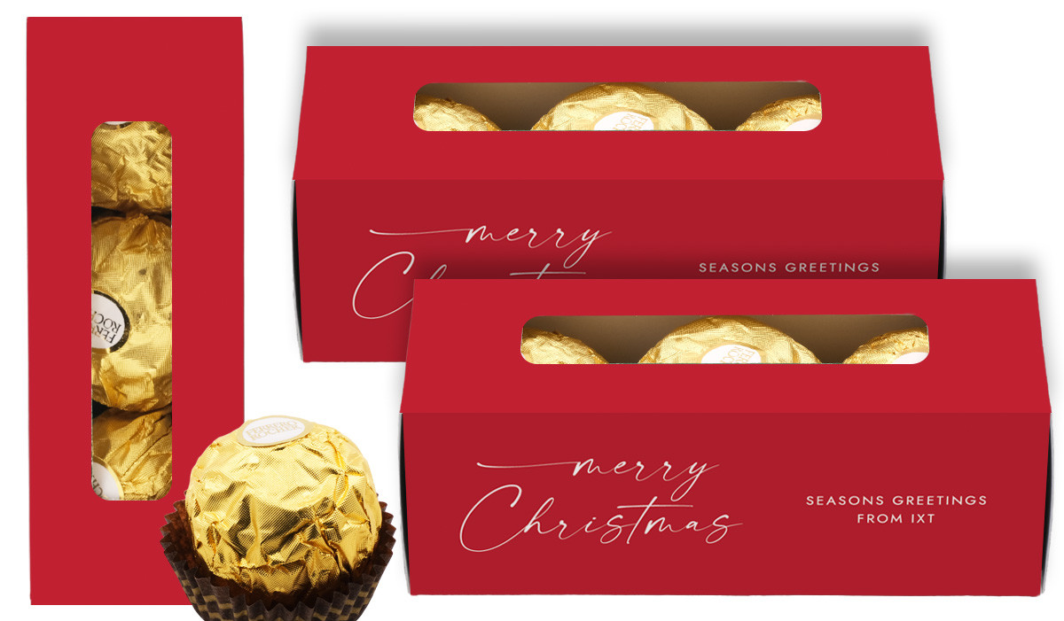 Red Cursive Christmas Custom Ferrero Rocher Gift Box
