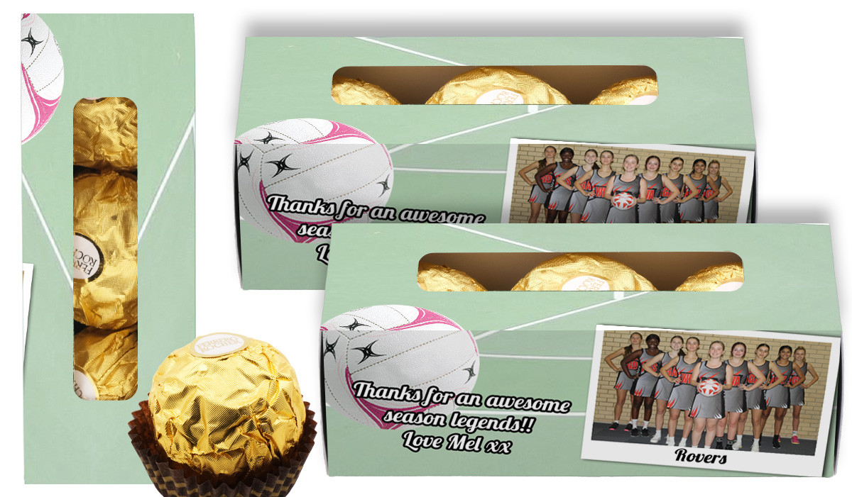 Netball Photo Personalised Ferrero Rocher Gift Box