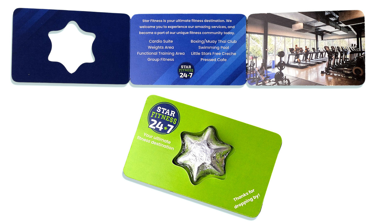 Branded Trifold Chocolate Star Card