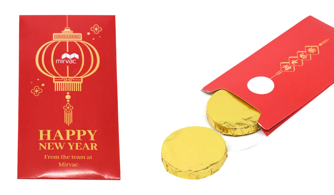 Chinese New Year Branded Envelope With 2 x Chocolate Coins