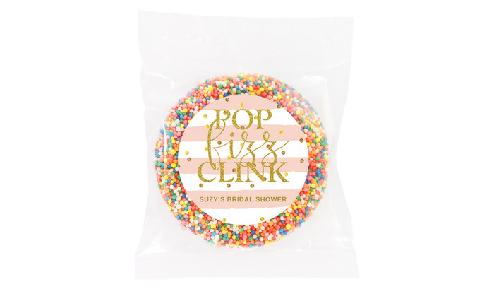 op Fizz Clink Personalised Bridal Shower Chocolate Freckle