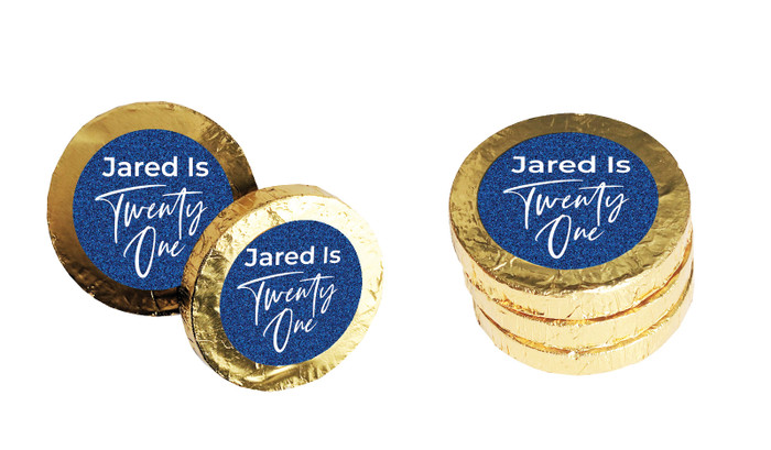 21st Birthday Personalised Chocolate Coin