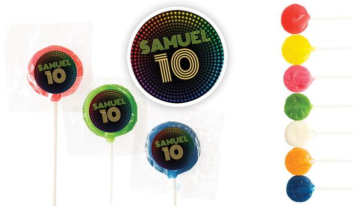Disco Lights Birthday Custom 3cm Mini Lollipops