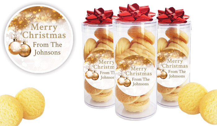 Bronzed Baubles Personalised Shortbread Cookie Jar