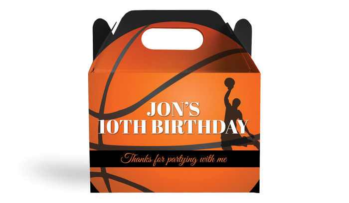 Basketball Kids Party Personalised Gable Favour Box