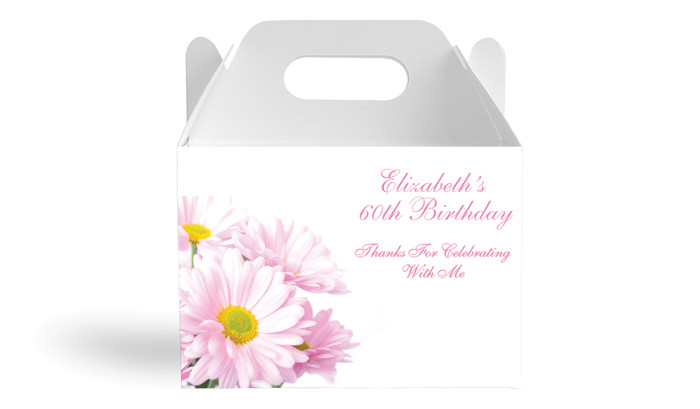 Pink Daisies Personalised Gable Favour Box
