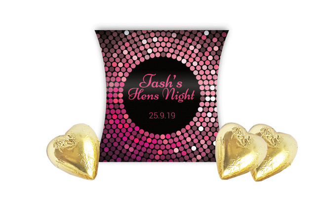 Pink Disco Hens Night Personalised Pillow Boxes
