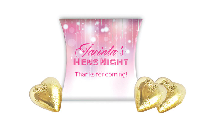 Pink Glam Hens Night Personalised Pillow Boxes