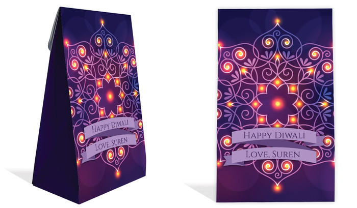 Lantern Mandala Diwali Personalised Gusset Favour Bag