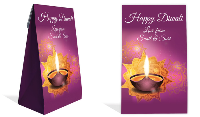 Festive Flames Diwali Personalised Gusset Favour Bag