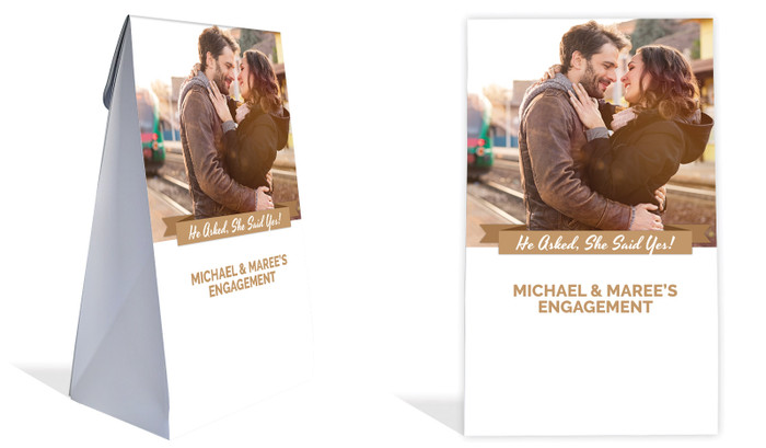Banner Photo Engagement Personalised Gusset Favour Bag