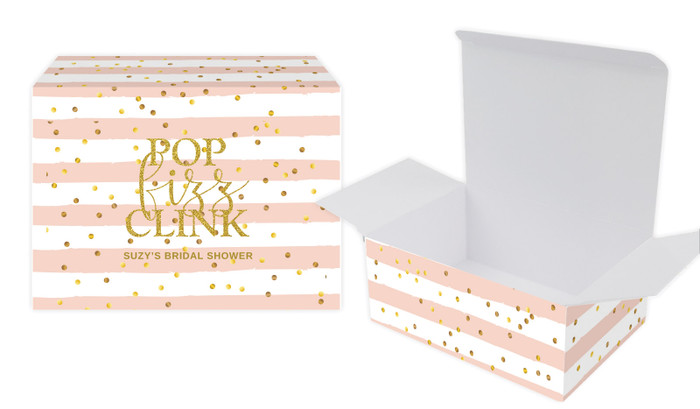 Pop Fizz Clink Bridal Shower Personalised Tuck Gift Box