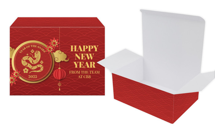 Gold Emblem Chinese New Year Personalised Tuck Gift Box