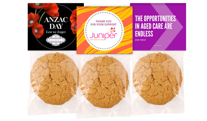 Large 7cm Anzac Biscuit With Custom Topper