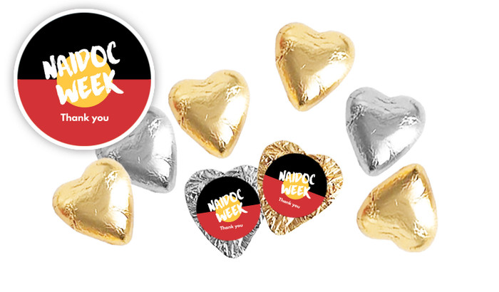 Aboriginal Flag NAIDOC Week Foil Chocolate Hearts