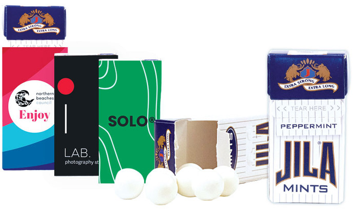 Mini Box Of Jila Mints With Personalised Sleeve (Pack Of 50)