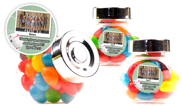 Netball Photo Personalised Mini Candy Jar