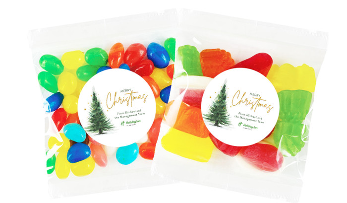 Simple Spruce Christmas Personalised Lolly Bag Favour