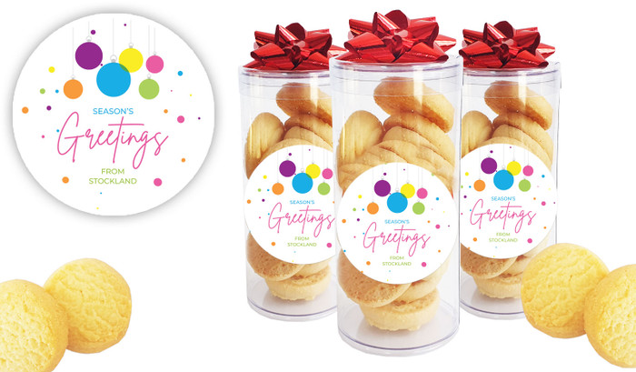 Vivid Baubles Personalised Shortbread Cookie Tube