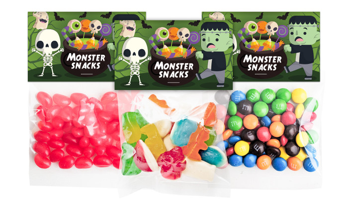 Monster Snack Personalised Halloween Lolly Bags