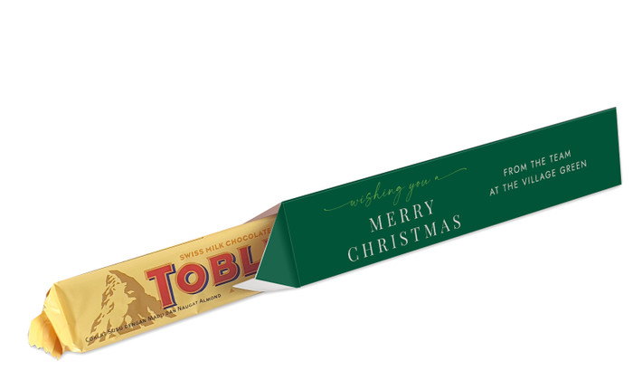 Flowing Green Christmas Toblerone Bar In A Box