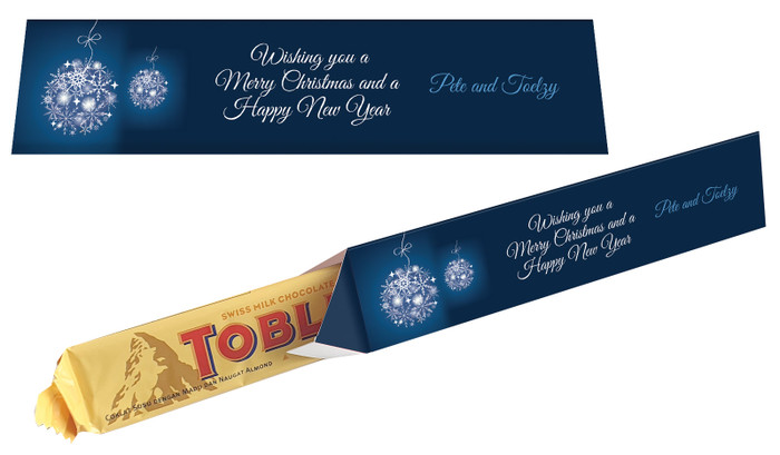 Blue Ornament Christmas Toblerone Bar In A Box