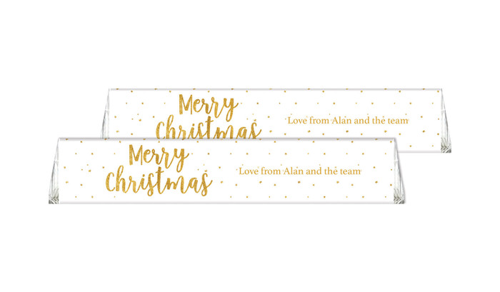 Gold Confetti Stars Christmas Personalised Toblerone Bar 50g