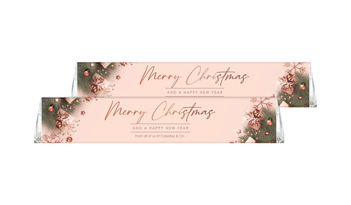 Rose Gold Gifts Christmas Personalised Toblerone Bar 50g