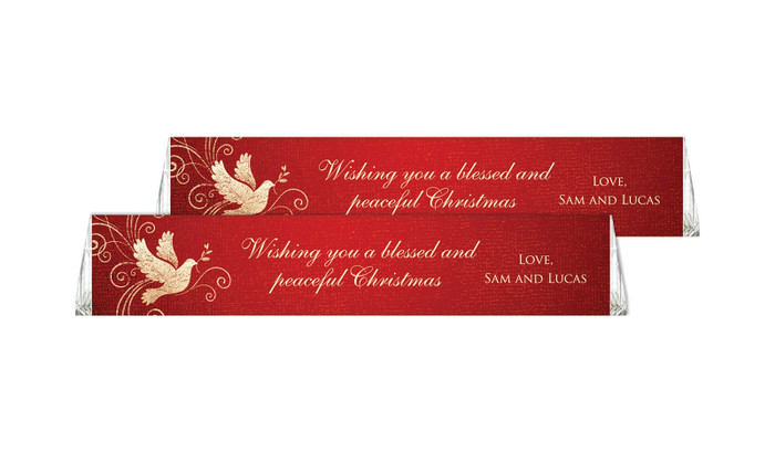 Dove In Gold Christmas Personalised Toblerone Bar 50g