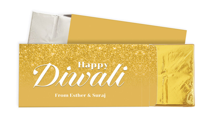 Gold Dust Diwali Personalised Chocolate Bar In A Box