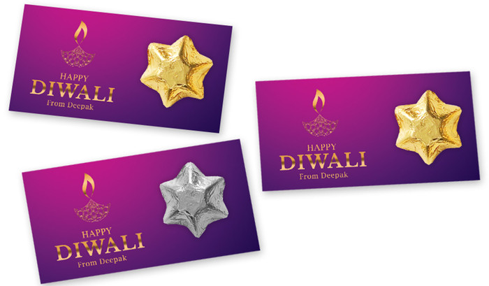 Purple Personalised Diwali Star Card