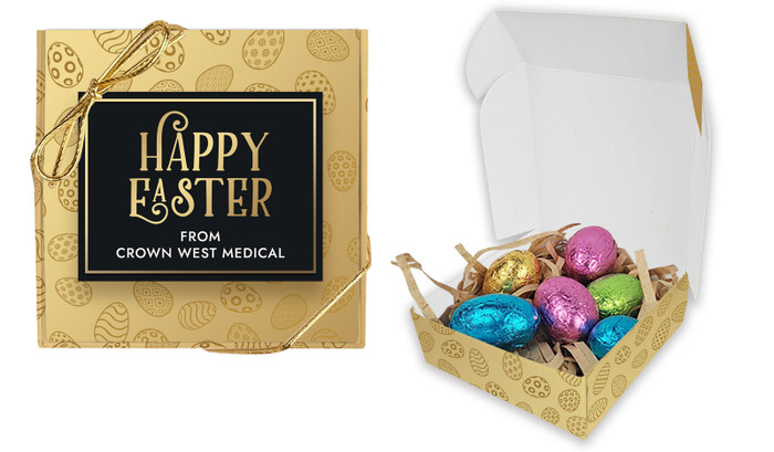 Bold Gold Personalised Easter Egg Nest Box